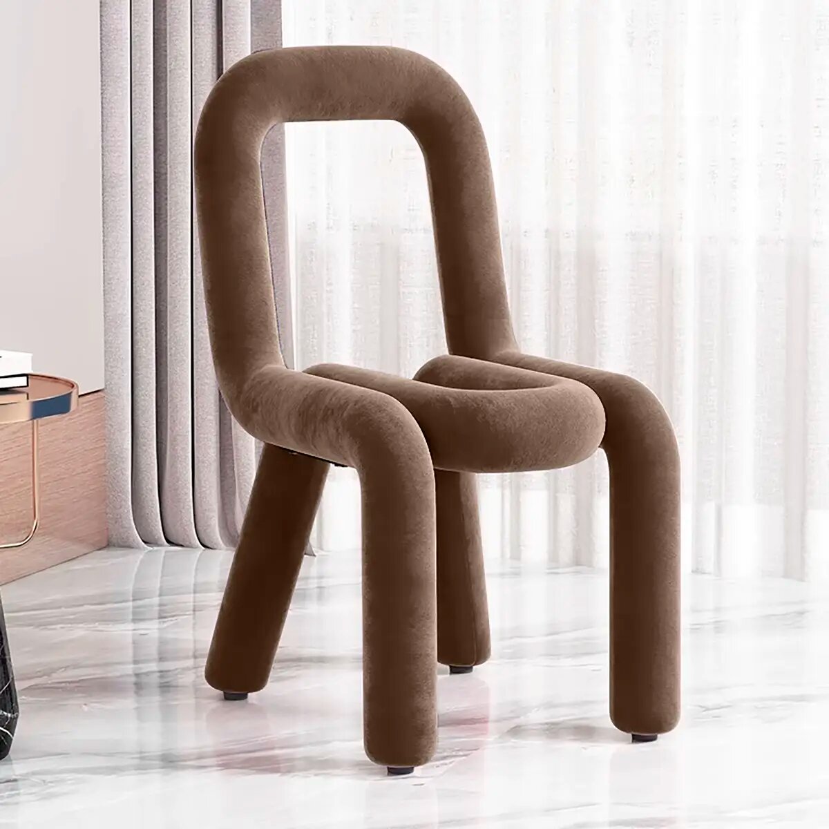 Стул интерьерный дизайнерский в стиле BOLD CHAIR каркас металл (цвет коричневый)