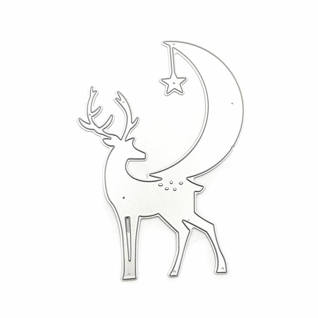 Шаблон формы для тиснения ножа с изображением Рождественского Лося, звезды и Луны