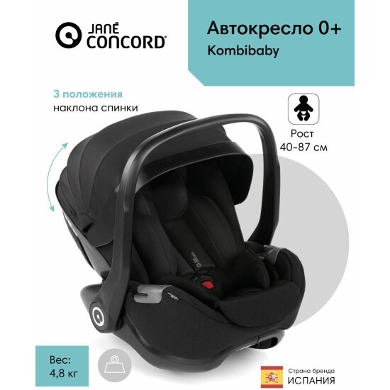 Автокресло Jane Concord Kombibaby 0+ Matt Black