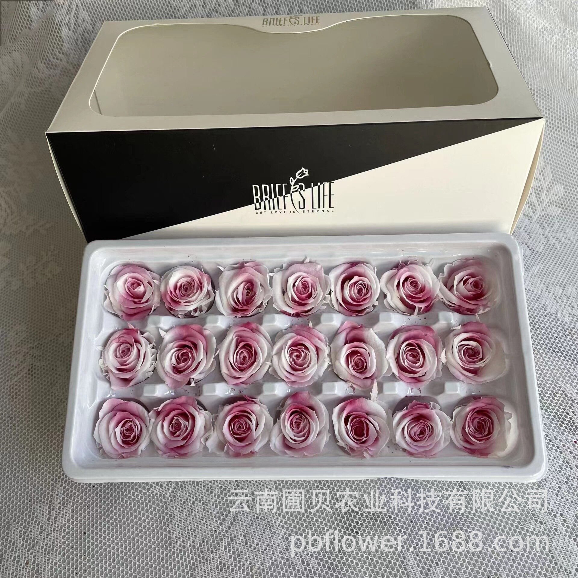 Подарочный набор Flower Maker "Цветок Единорог", роза, 21 шт, темно-розовая с белым градиентом