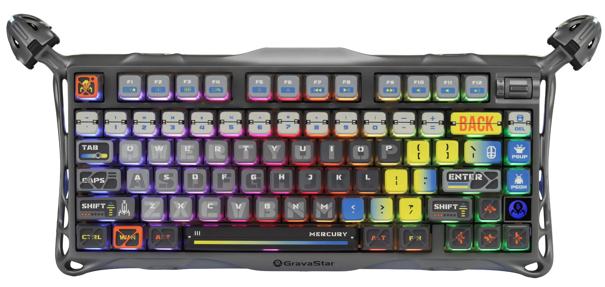 Gravastar Mercury K1 Pro Interstellar Silver, серый/желтый, игровая клавиатура