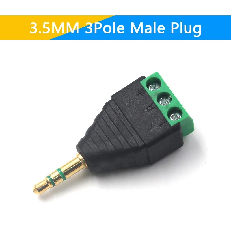 Клеммный разъем 3.5 мм 2.5 мм для наушников 1PCS, 3.5MM 3Pole Male