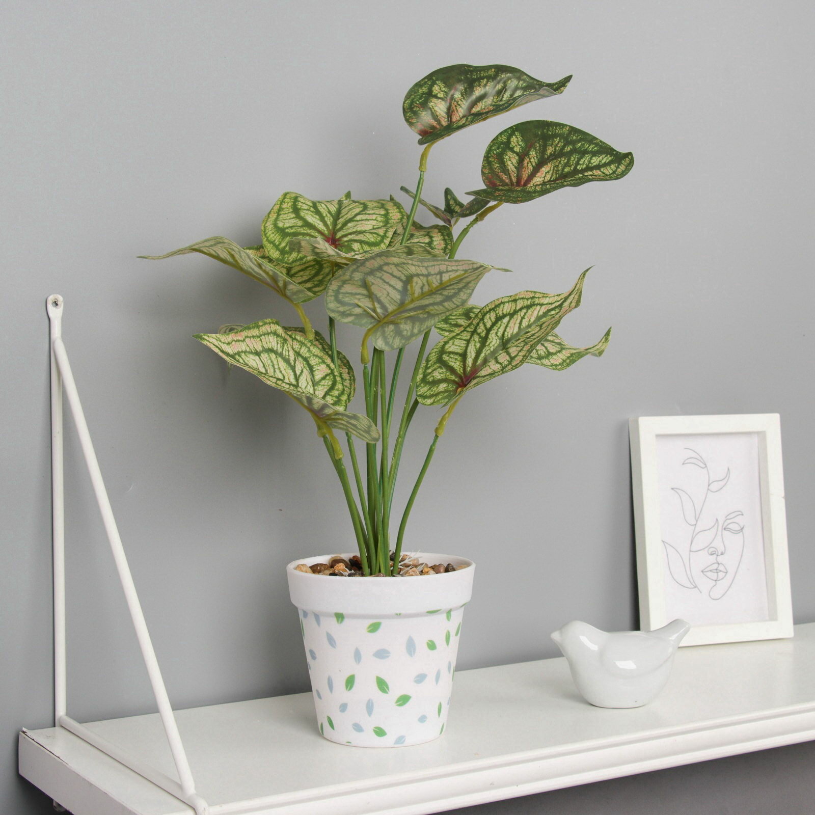 Искусственный цветок в горшке "Аглаонема сильвер", 11x33 см, зелёный