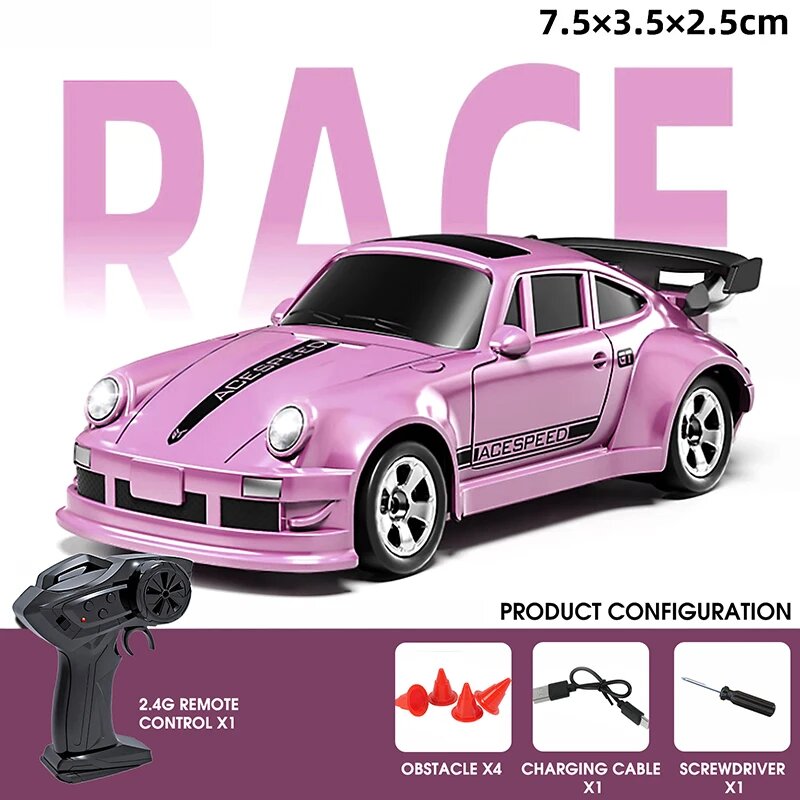 Розовый RC гоночный автомобиль 1:64, Pastel Violet