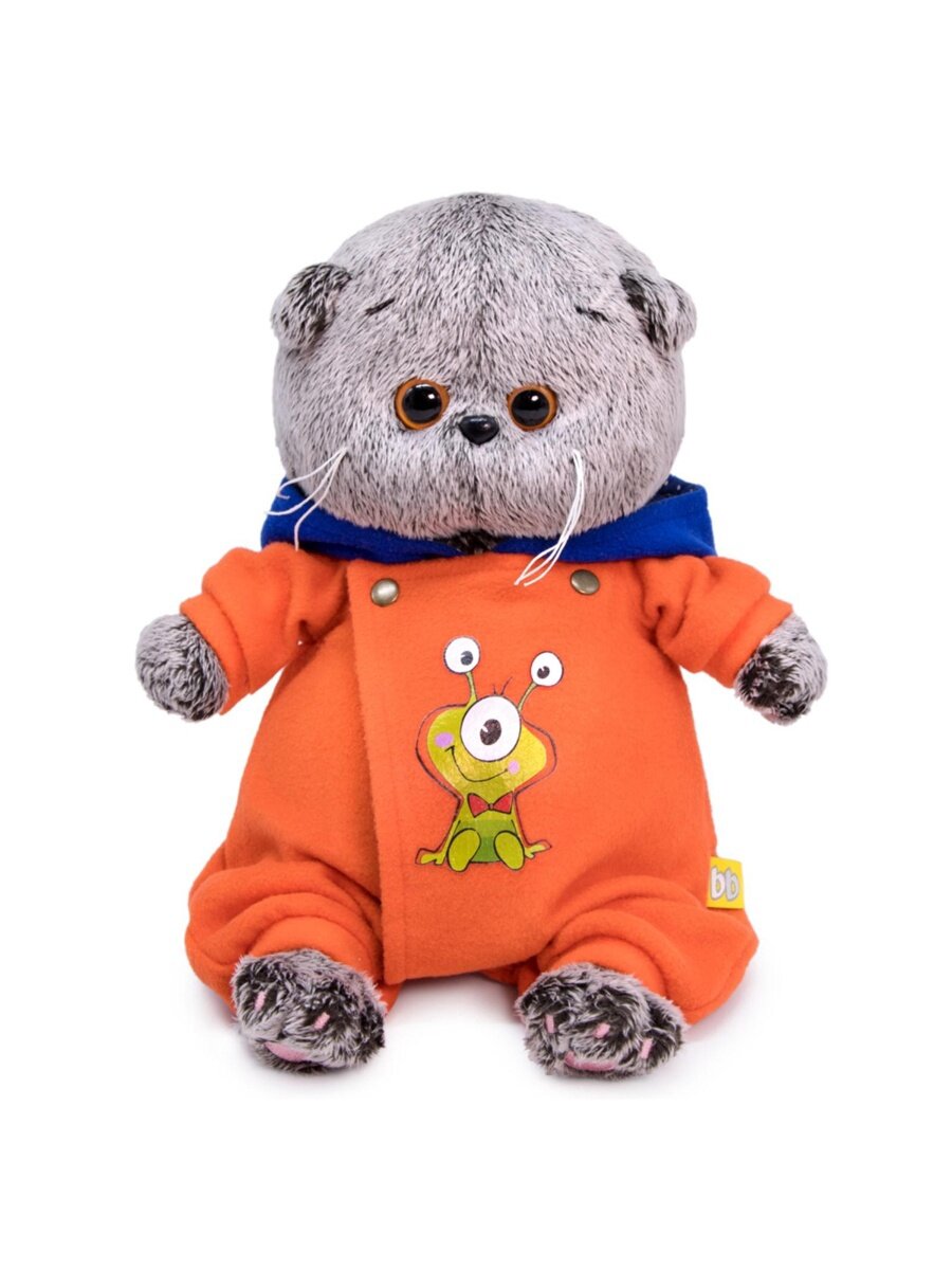 Мягкая игрушка «Кот Басик Baby в комбинезоне с монстриком», 20 см