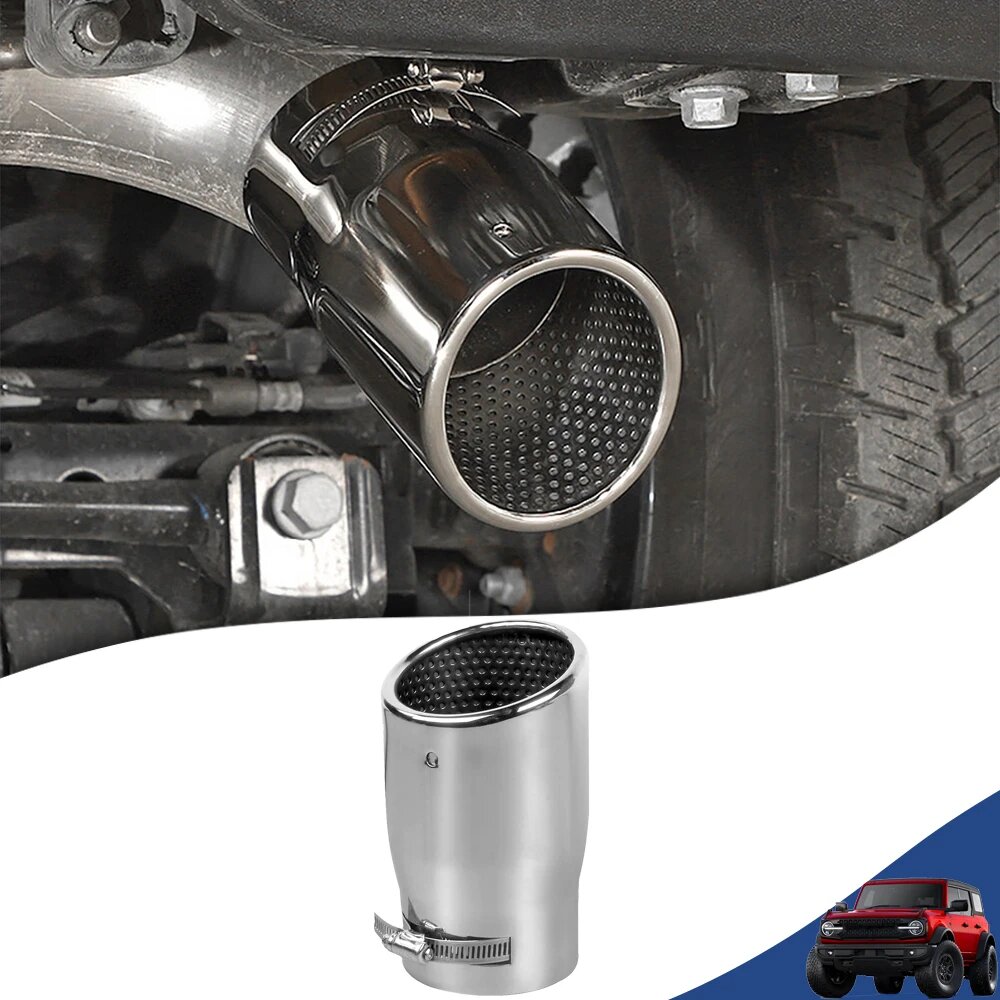 Автомобильный глушитель выхлопной трубы, глушитель выхлопной трубы для Ford Bronco 2021 2022 2023 2024 из нержавеющей стали, автомобильные внешние аксессуары, Chrome