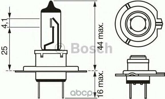 Лампа автомобильная Bosch "Plus 50", H7 12V 55W. 1987302079