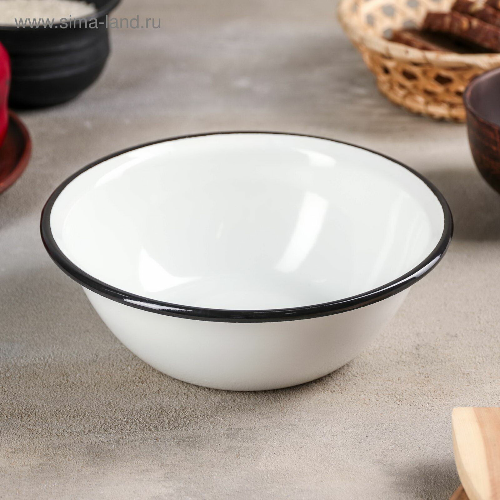 Миска эмалированная, 800 мл, без деколи, белая, тип плиты: для газовой плиты