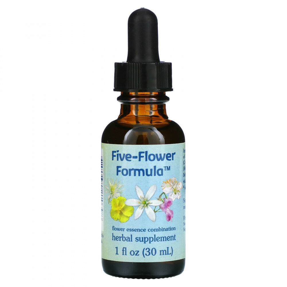 Flower Essence Services, Five-Flower Formula™, смесь цветочных эссенций, 30 мл (1 жидк. унция)