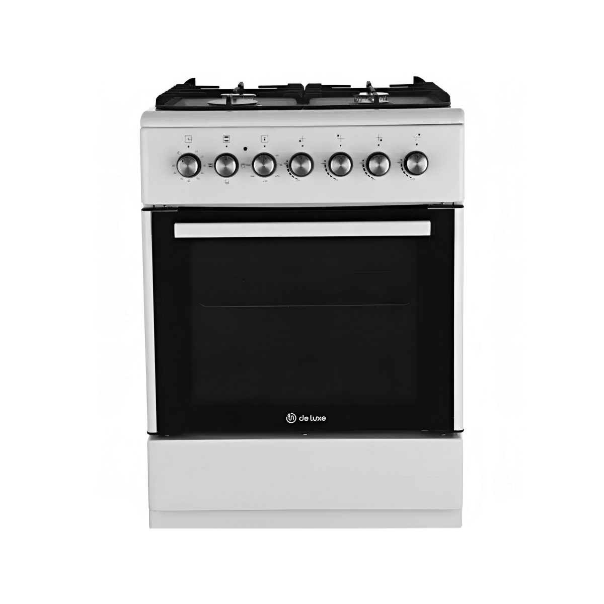 Комбинированная плита De Luxe 606040.00гэ-001(кр) ЧР белый с крышкой, газовая поверхность 4 конфорки мощность 2170Вт