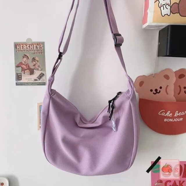 Японская школьная сумка Harajuku из симпатичного холста, повседневная, для подростков, эстетичная, милая, сумка-мессенджер, большой вместимости, новая женская сумка через плечо 2000 года