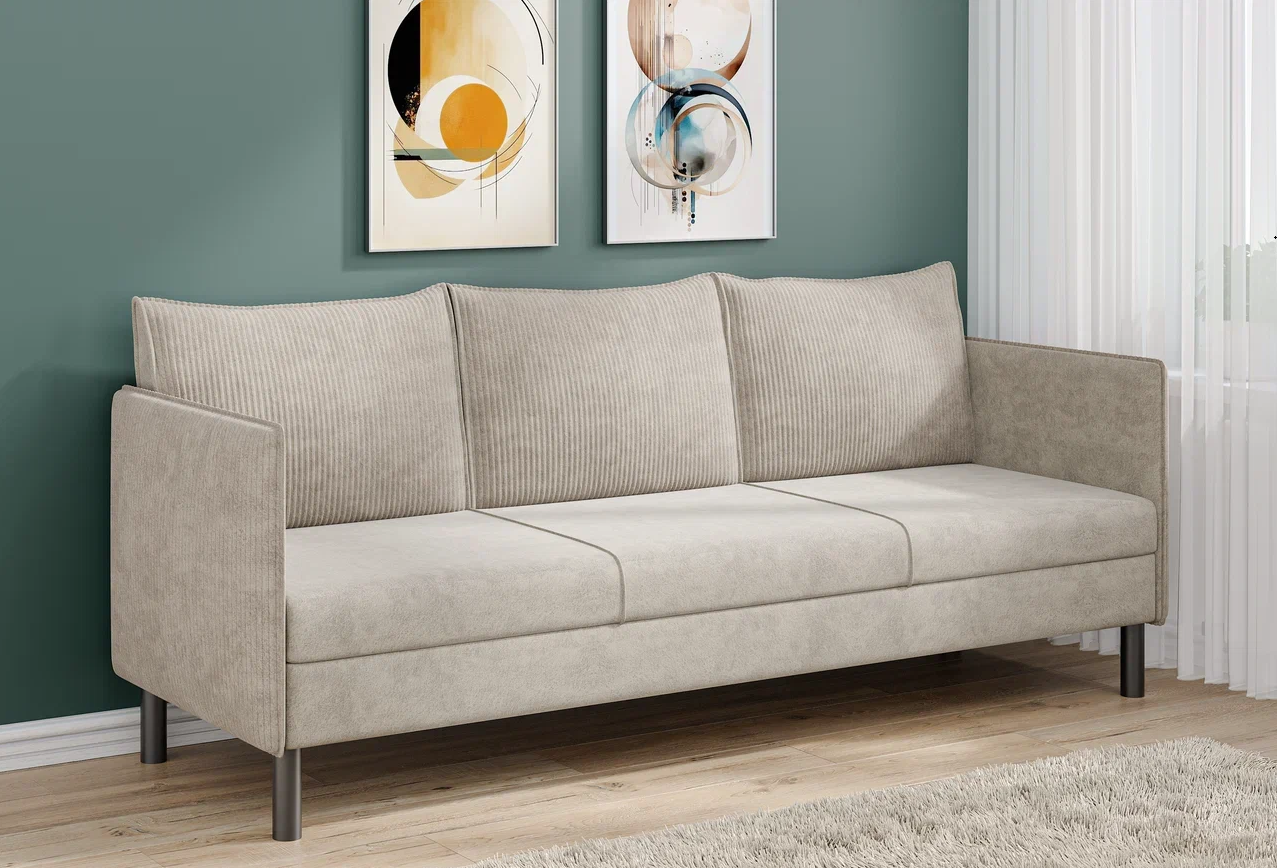 Диван BUDUNOV GROUP Норман, ТК Капучино (Linea Grande25/Connect25), не раскладной, 212х77х87 см.