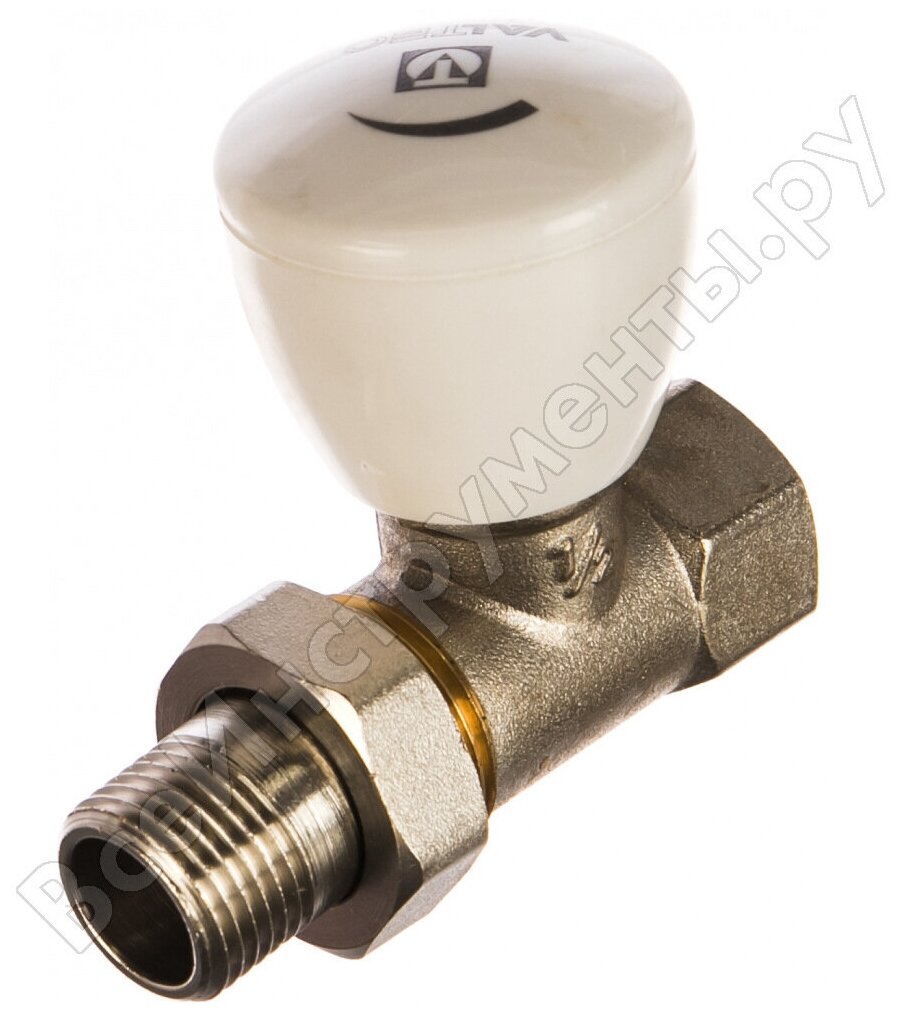 Клапан (вентиль) регулирующий ручной прямой Valtec (VT.008. N.04) 1/2 НР(ш) х 1/2 ВР(г) для радиатора