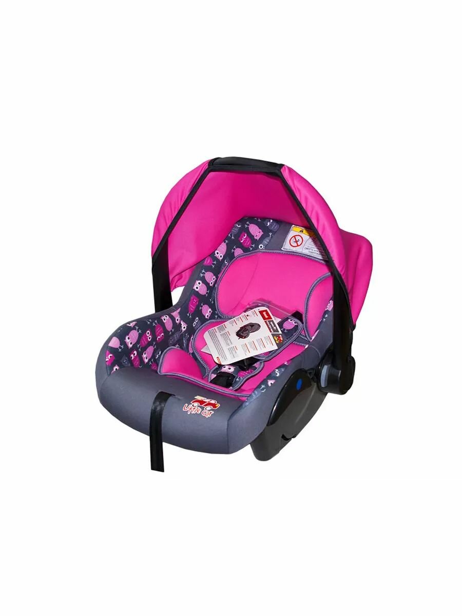 Автокресло детское 0-13кг. Little Car Sweet совы-розовый