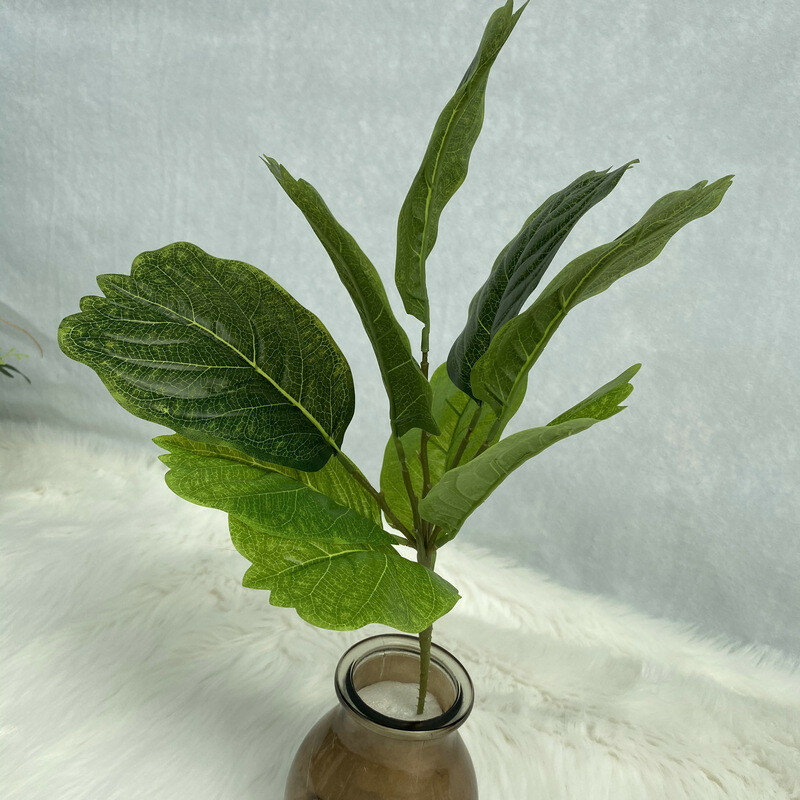 Sinteticheskoye zelenoye rastenie s 26 listyami dlya dekorirovki doma ofisa i vecherin zelenaya oduda