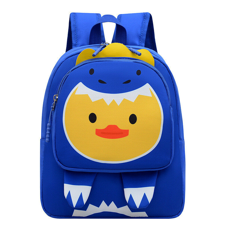 Kids cartoon backpack with cartoon panda dinosaur design for toddlers and preschoolers featuring polyester lining and fun animal prints duck