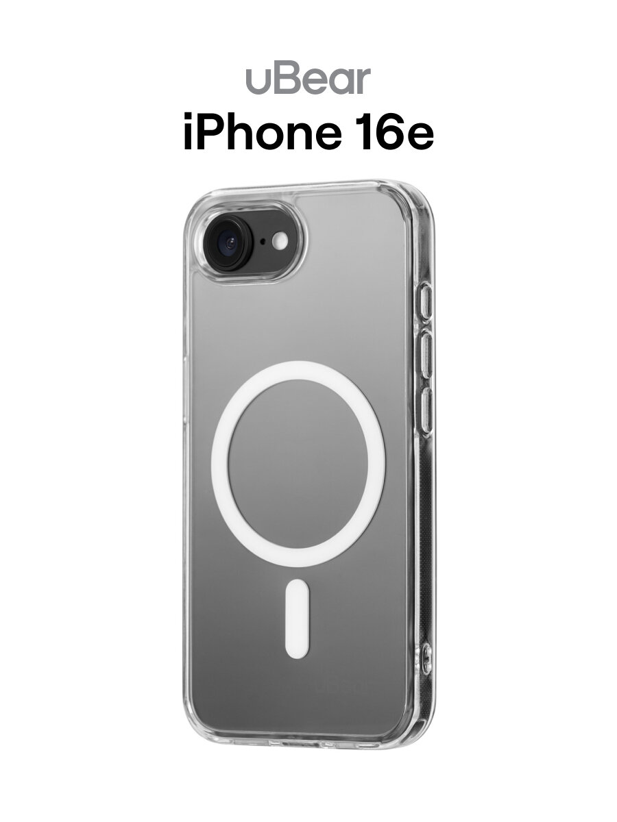Чехол на iPhone 16e uBear Real Mag Case, магнитный, усиленный прозрачный