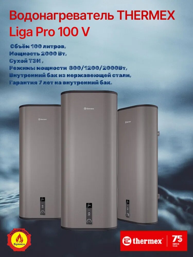 Накопительный электрический водонагреватель Thermex Liga 100 V (pro)