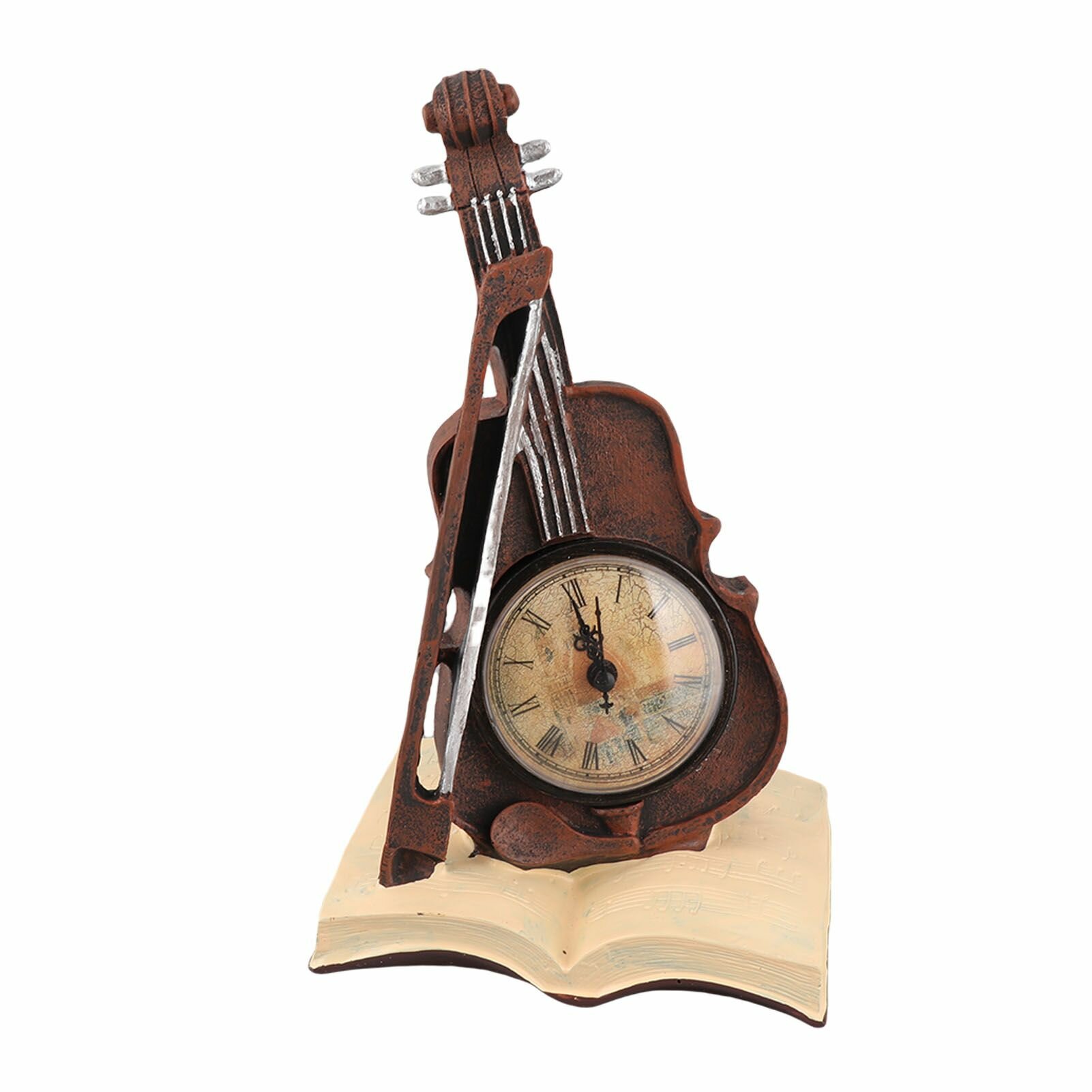 Винтажные часы в форме скрипки на нотном стане музыкальный подарок для учителей и учеников