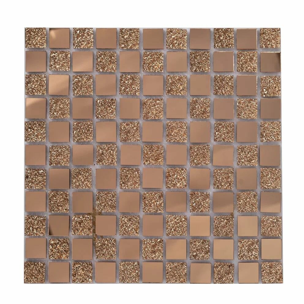 Плитка мозаика КерамограД зеркальная на сетке для стен кухни и фартука, влагостойкая износостойкая, 30х30см/ 1 сетка