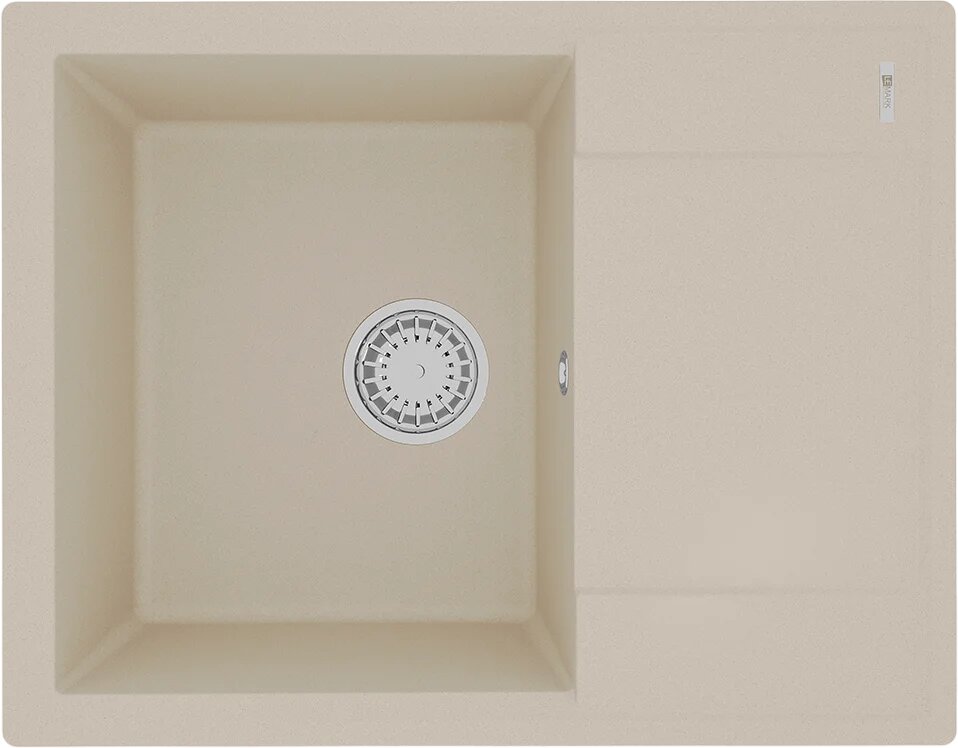 Мойка кухонная Lemark Imandra 640 9910020 прямоугольная, 64x50, мойка для кухни, с крылом, бежевая, матовая