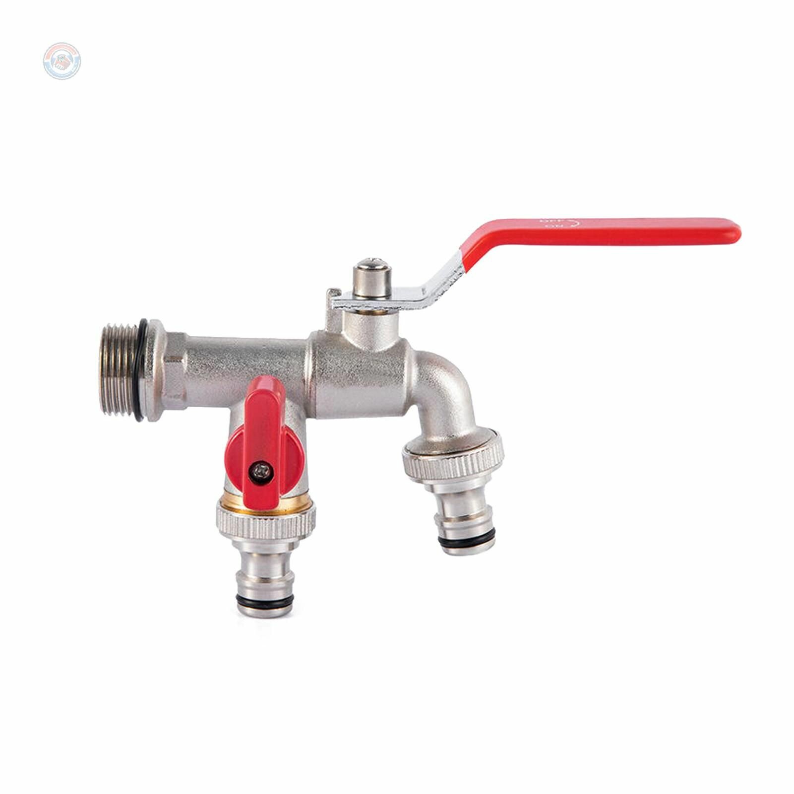 Кран водоразборный для дачи и дома, двойной цинковый кран с двумя розетками, черный/зеленый/красный, компактный садовый кран для полива и быта