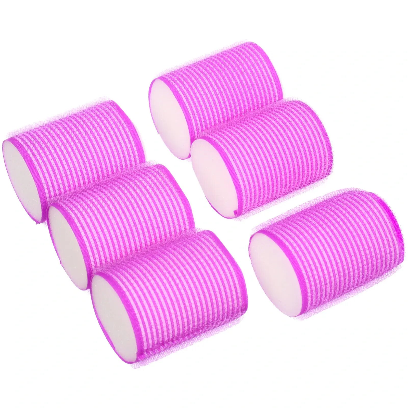 Бигуди-липучки из поролона с мягким покрытием, 6шт «Безупречные локоны», цвет фуксия, 6×4,8см