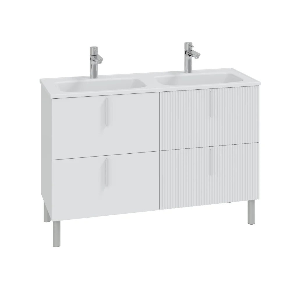 Тумба под раковину без столешницы СаНта Вега 120 напольная, 4 ящика, белая