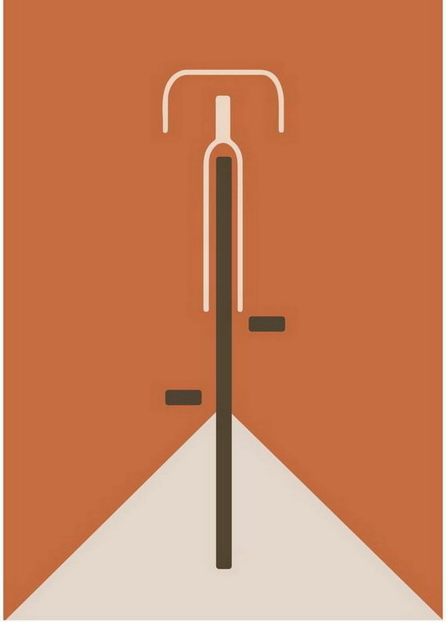 Плакат, постер Графический силуэт велосипеда на бумаге, размер 42х60см