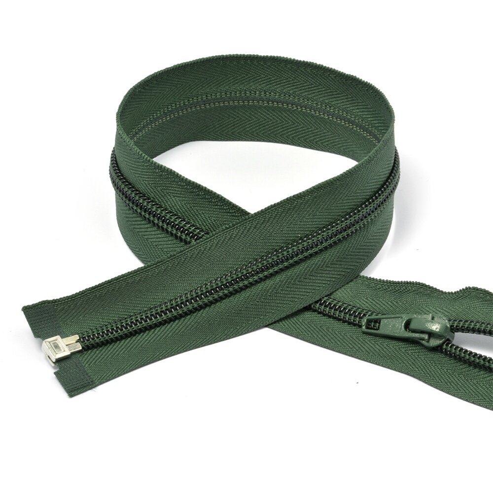 Молния MaxZipper пластиковая, Спираль, №5-N, 90 см, цвет F273, темно-зеленый, 50 шт (F. ПЛ5N.90.273)