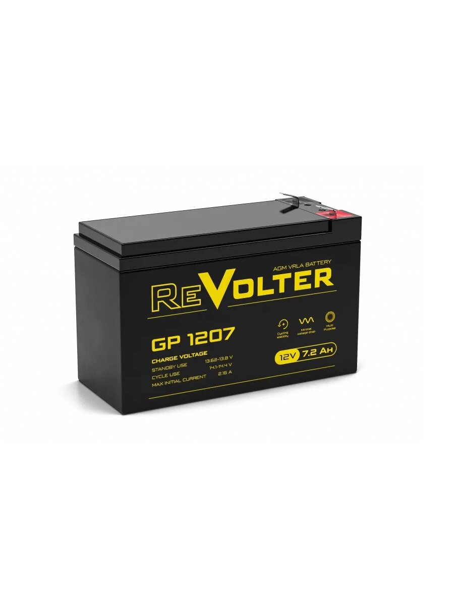 Аккумуляторная батарея ReVolter GP 1207 12 V, 7,2Ah для ИБП ABS-пластик
