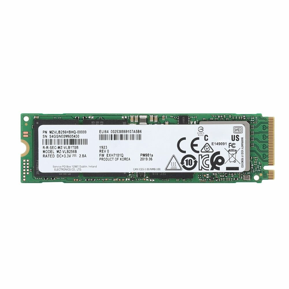 NVMe SSD PM981a 512 ГБ, M.2 2280, скорость чтения 3500 МБ/с