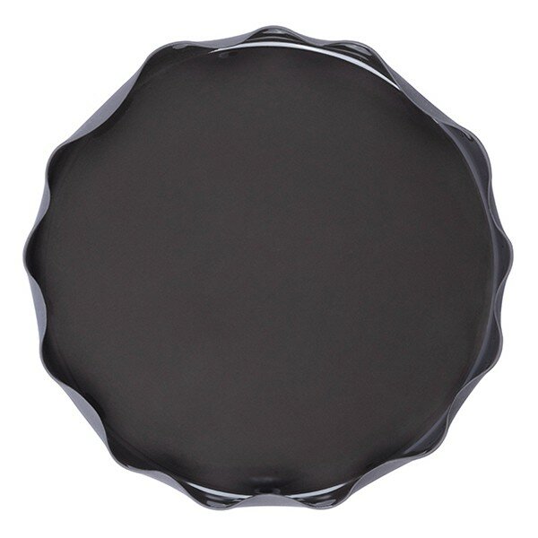 Тарелка «Вейв» с бортом, фарфор, 27 см, черный (Royal Charm)