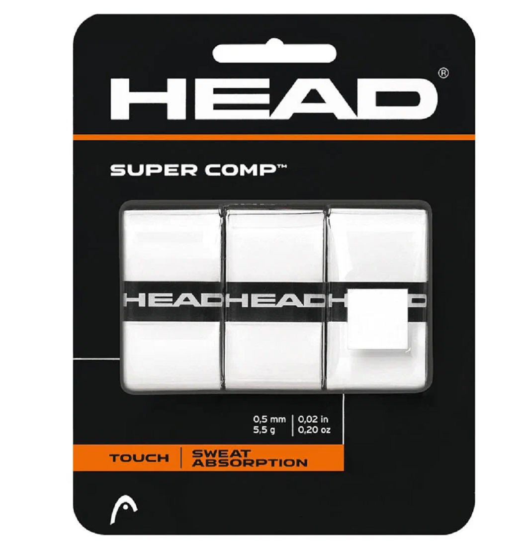 Овергрип HEAD Super Comp 285088-wh, для теннисной ракетки, белый