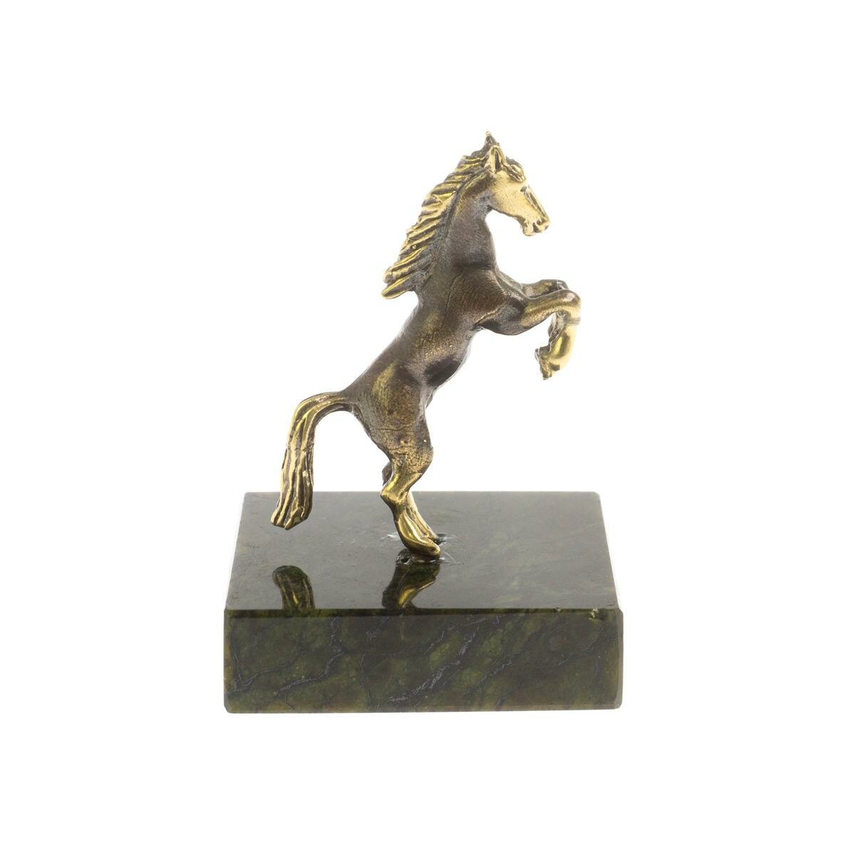 Статуэтка из бронзы "Лошадка на дыбах" змеевик 129913