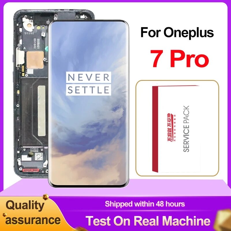 Дисплей 6,67 дюйма для Oneplus 7 Pro AMOLED для 1 + 7 Pro LCD, запасные части Nebula Blue Frame