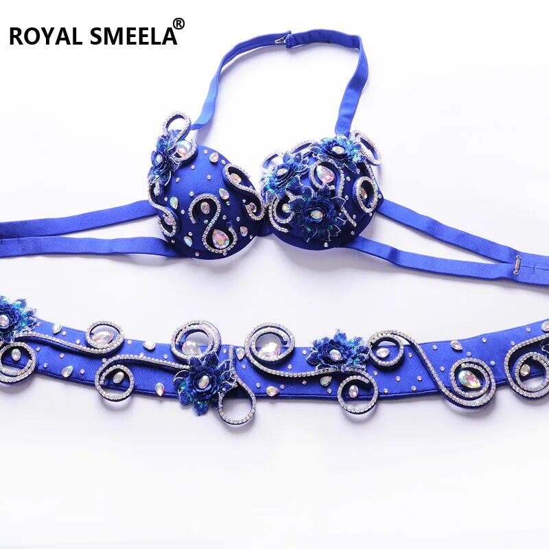 ROYAL SMEELA Женский костюм для танца живота зеленый М, Синий, Dark blue