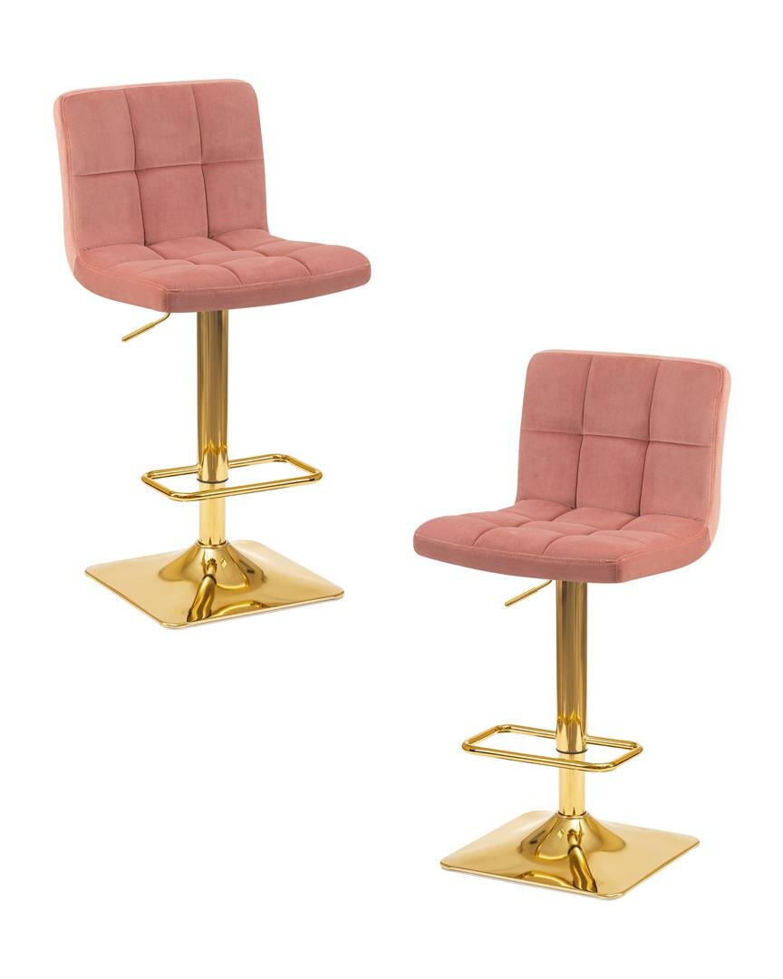 Стул барный DOBRIN Набор 2 шт Стул барный DOBRIN GOLDIE, пудрово-розовый велюр (MJ9-32) арт. LM-5016-N_G-M_V-MJ9-32