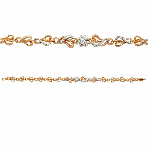 Браслет, красное золото, 585 проба, бриллиант