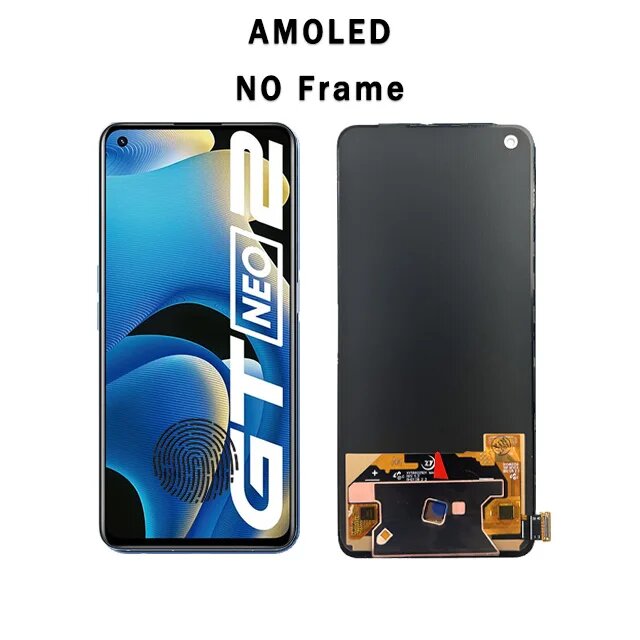 Новый 6,62-дюймовый дисплей для Realme GT Neo2, ЖК-дисплей, дигитайзер сенсорного AMOLED No Frame