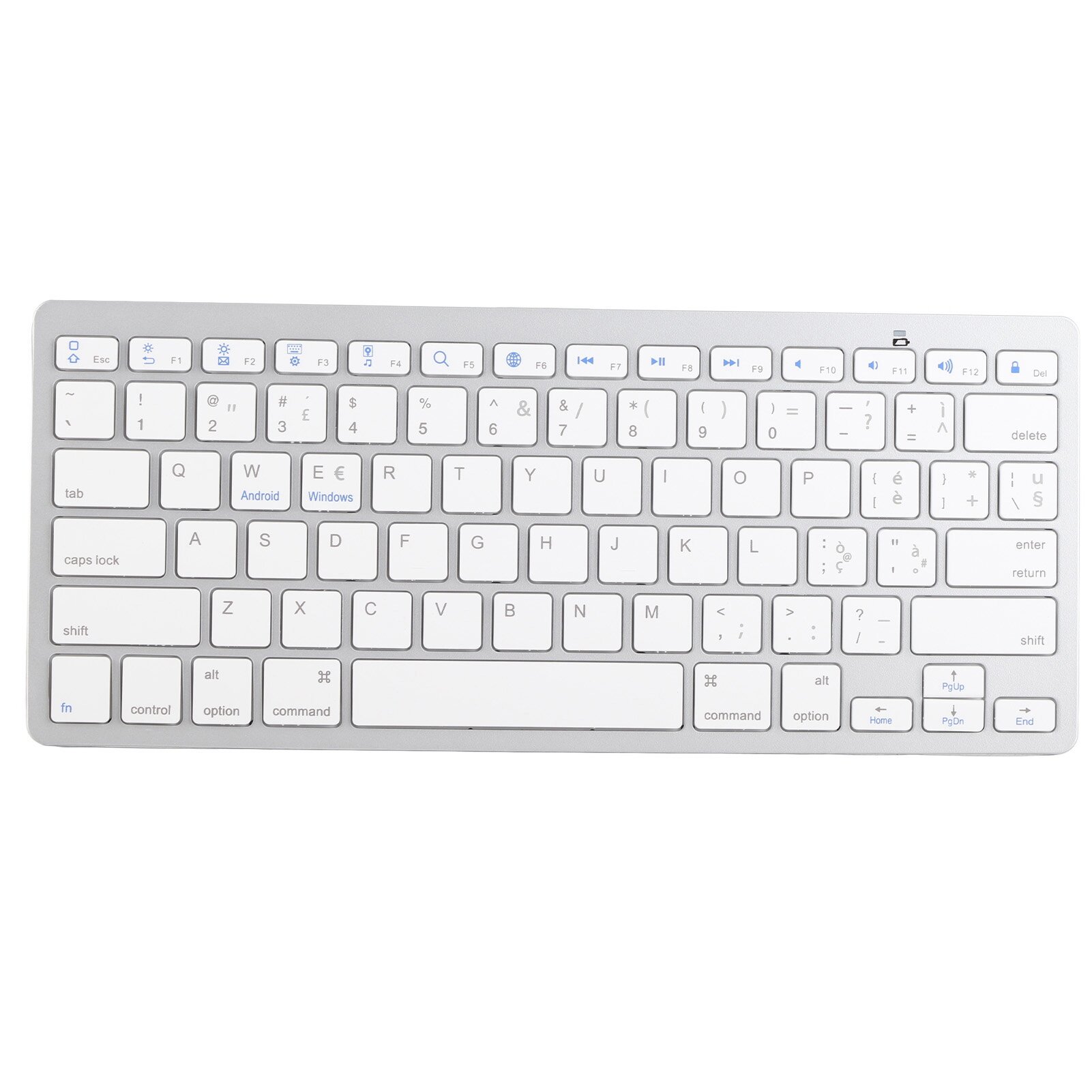 Wireless Bluetooth Keyboard Portable Compact Ultra Thin Bilingual Universal for PC Laptop Italian QWETZ Layout