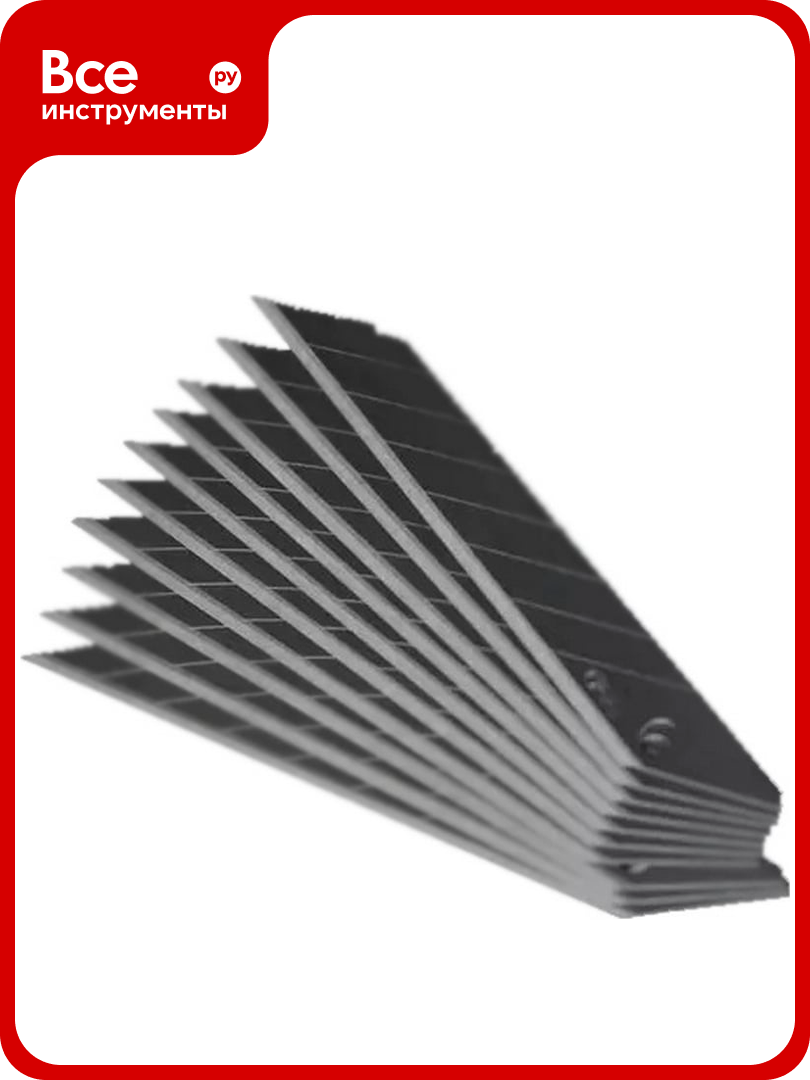 Лезвие для малярного ножа черное СТУ-237 18x100 мм, толщина 0.6 мм, 10 шт Strong сту-23718100 прочной конструкции