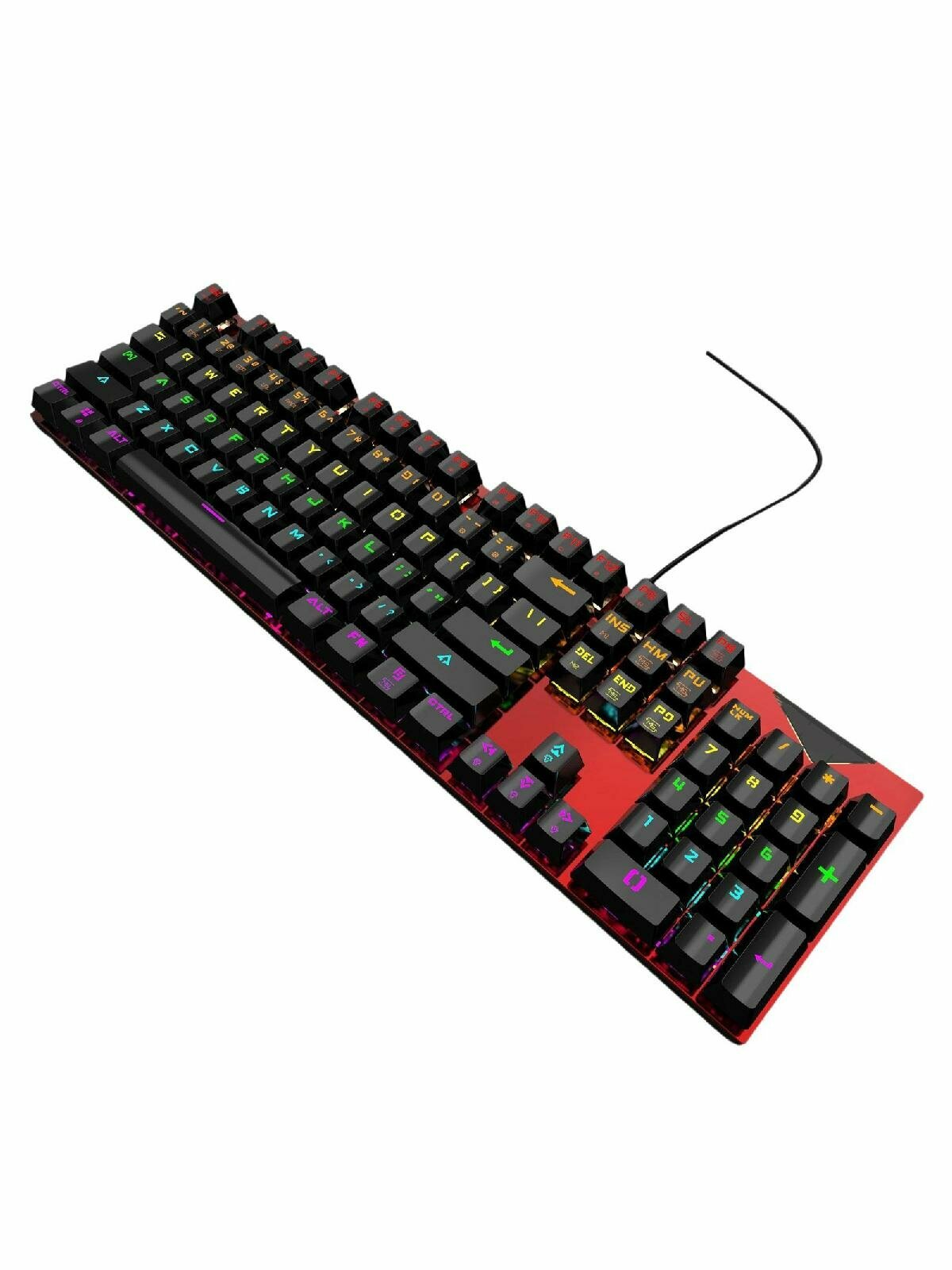 RGBs Backlits Mechanical Gaming Keyboards with Blue Switches Thin Wireds Design for PC Gamers