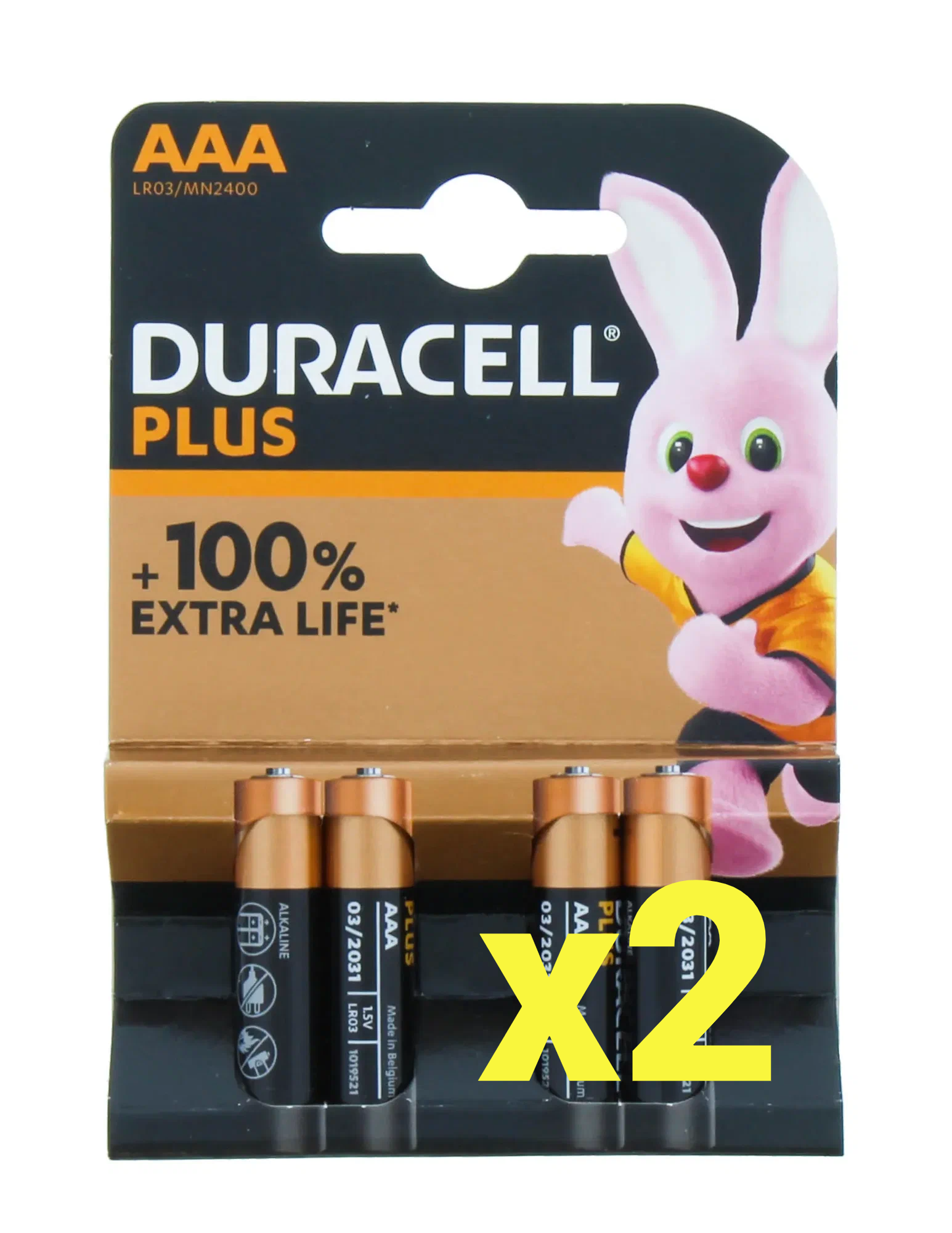 Батарейка DURACELL PLUS AAA BL4х2 (8) шт. 2 блистера по 4 шт. 1.5 V, щелочная