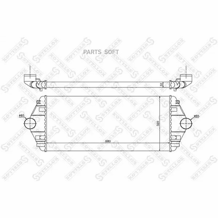 Интеркулер Peugeot 806/Expert 2.0T/1.9TD-2.1TD 94> от официального дистрибьютора, STELLOX, артикул 1040082SX