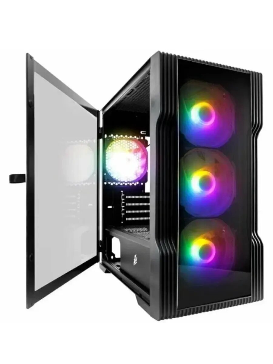 Корпус для компьютера TRILOBITE T3-G Black mATX, TG