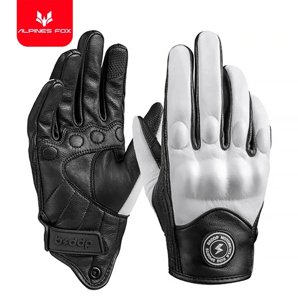 Перчатки из натуральной кожи для мужчин и женщин, дышащие мотоциклетные перчатки в ретро стиле, для мотокросса, гоночные уличные, белые, на лето, White, S, Унисекс