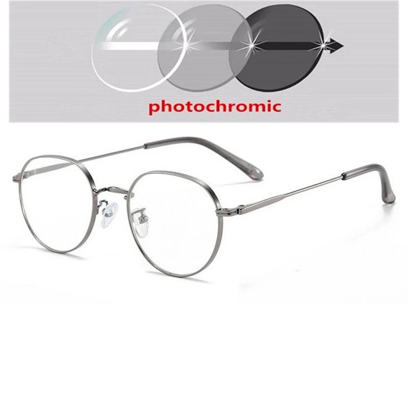 Женские очки GSBJXZ для близорукости белые Gun Photochromic, Myopia -1.75