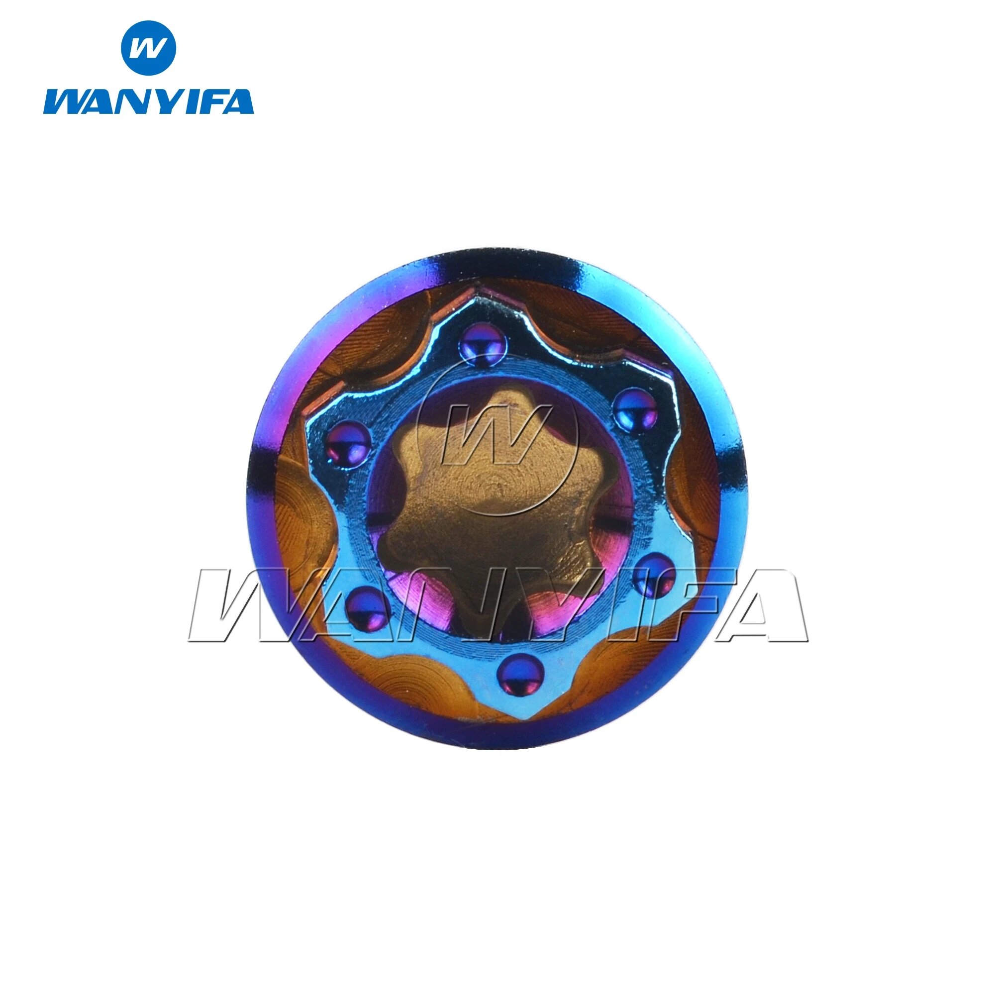 Tитановые болты Wanyifa M10x15 M10 Pitch 1.25, Burnt blue, 55mm