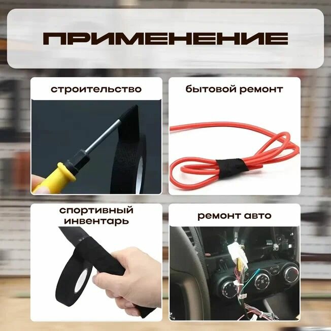 Изолента RL, полиэфирная, с шумоподавлением, огнеупорная, 15м x 1.5см — фото 1
